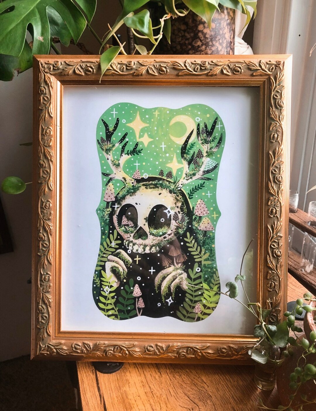 Creepy Mossy Swamp Creature Art Print - Etsy