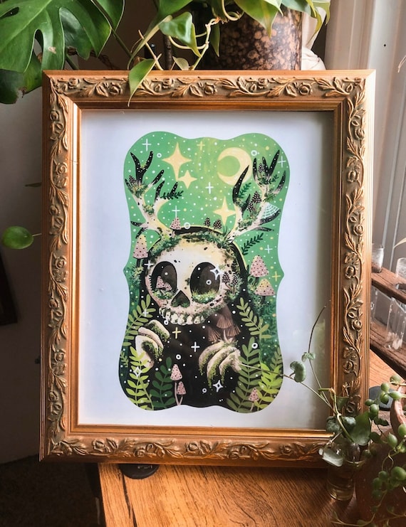 Creepy Mossy Swamp Creature Art Print - Etsy