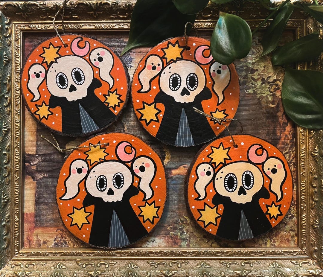 Autumn Skeleton Character Halloween Ornament/wall Hanging - Etsy