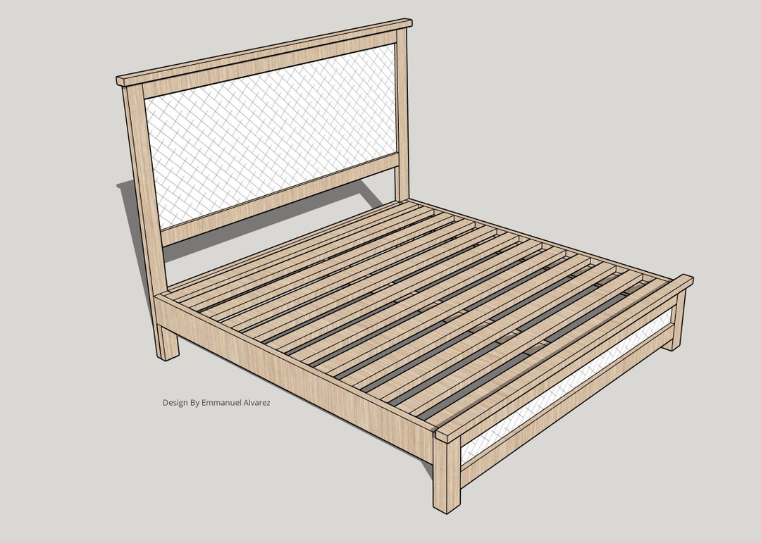King Size Bed Frame Sketch With Measurements - Etsy