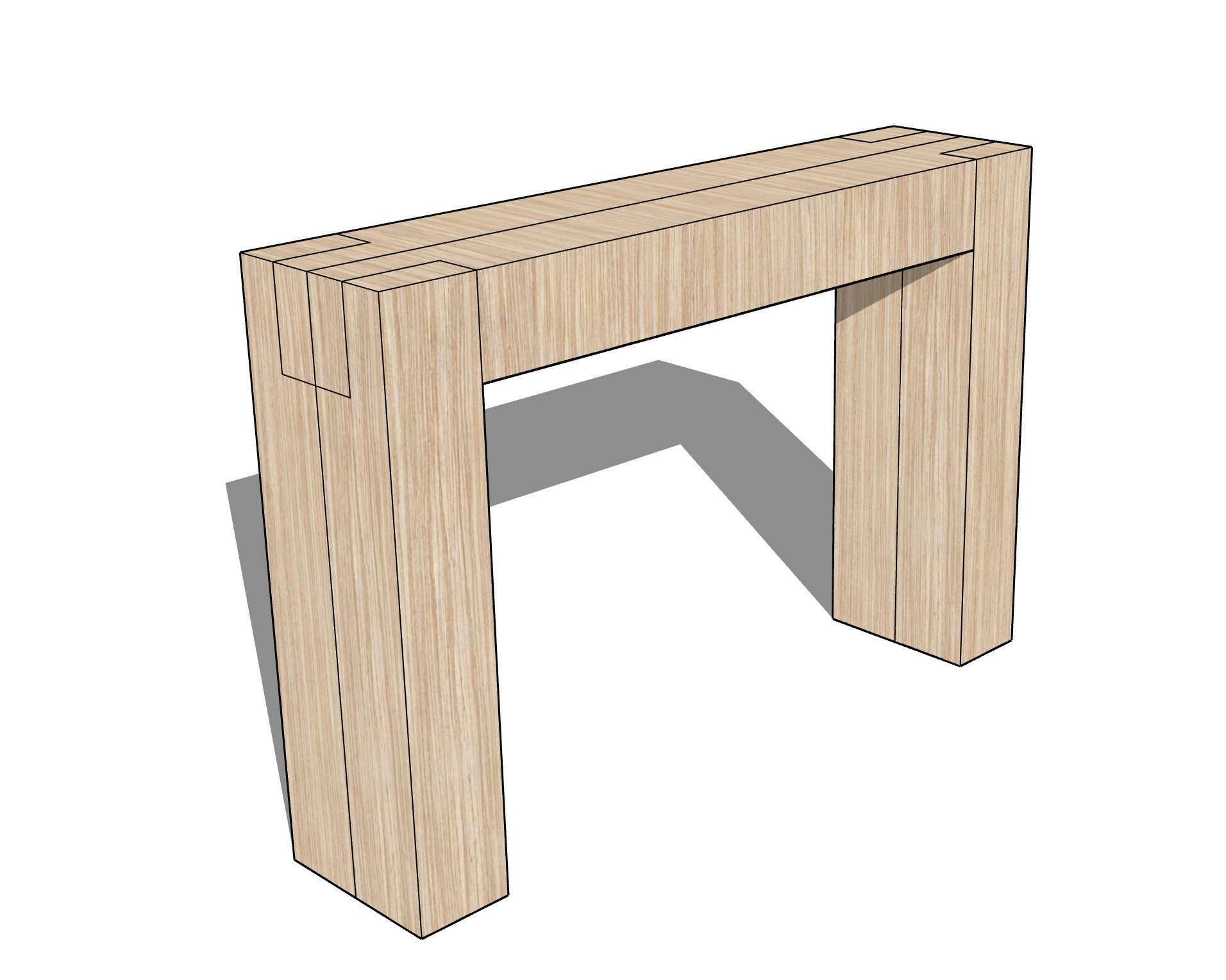Beam Wood Console Table 6" X 6" Blueprints - Etsy