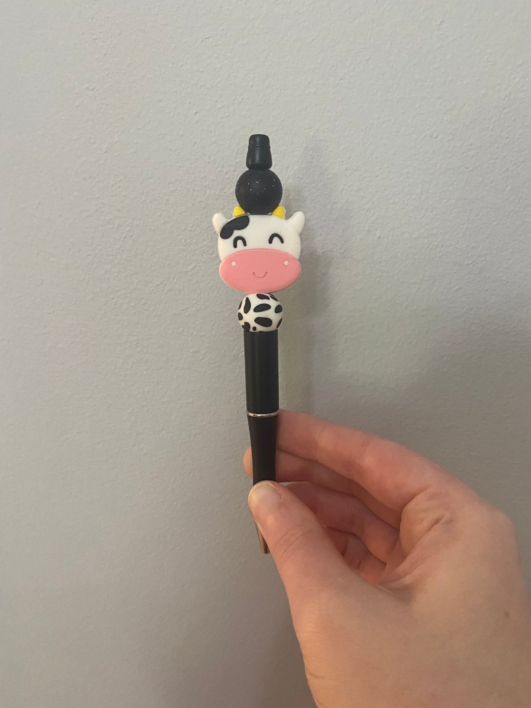 Cow Pen | Cute Cow Beaded Pen | Adorable Cow Pen | Silicone Beaded Pen ...