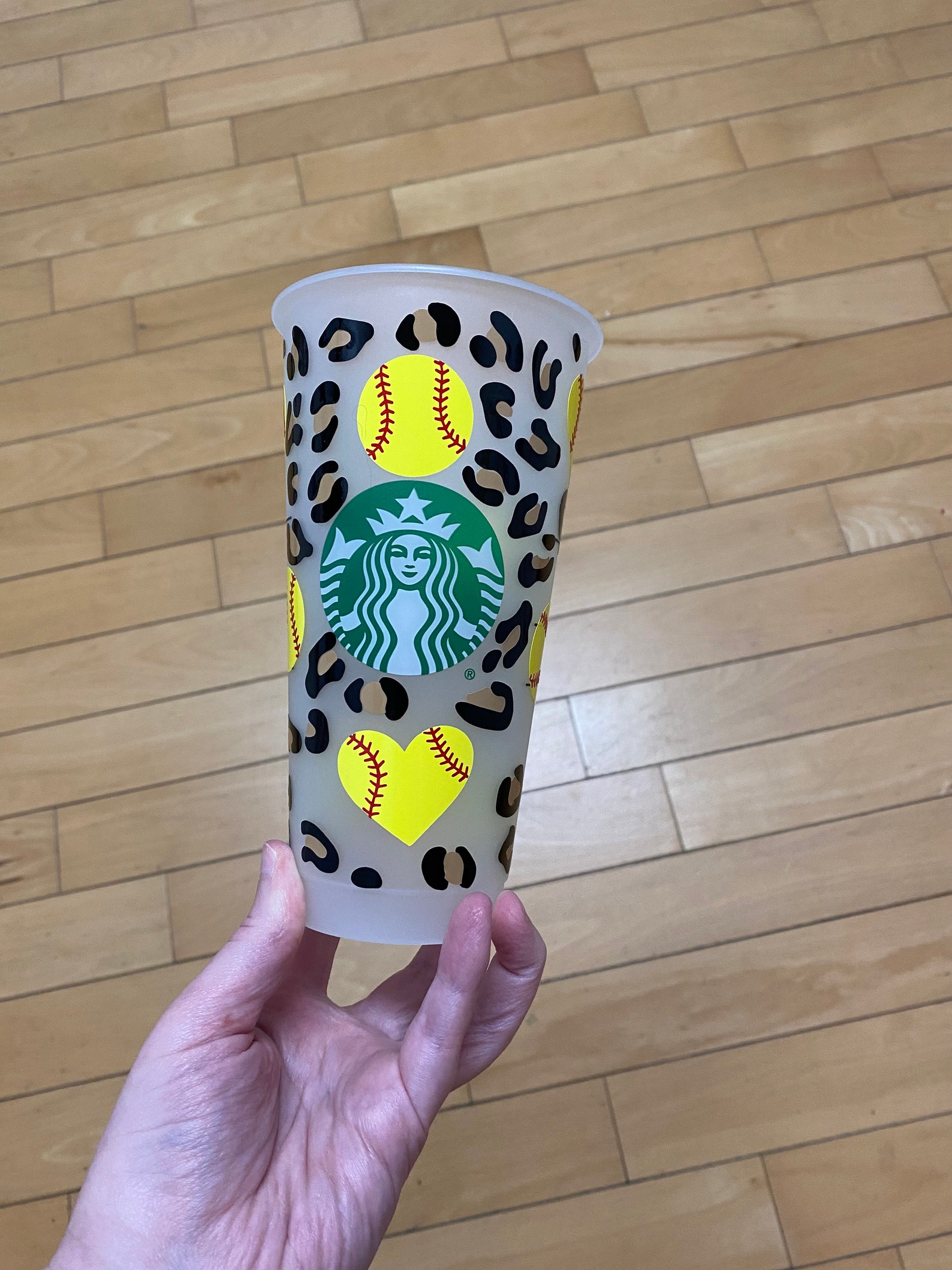 Softball Leopard Starbuck Cup Softball Cup Softball Starbuck - Etsy