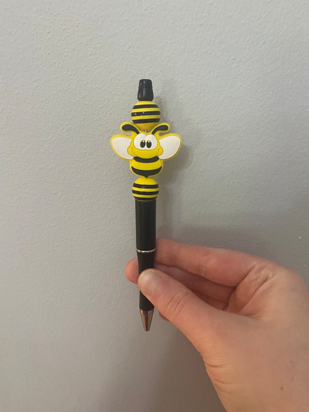 Bee Pen Cute Bee Beaded Pen Adorable Bee Pen Silicone Beaded Pen Bee ...