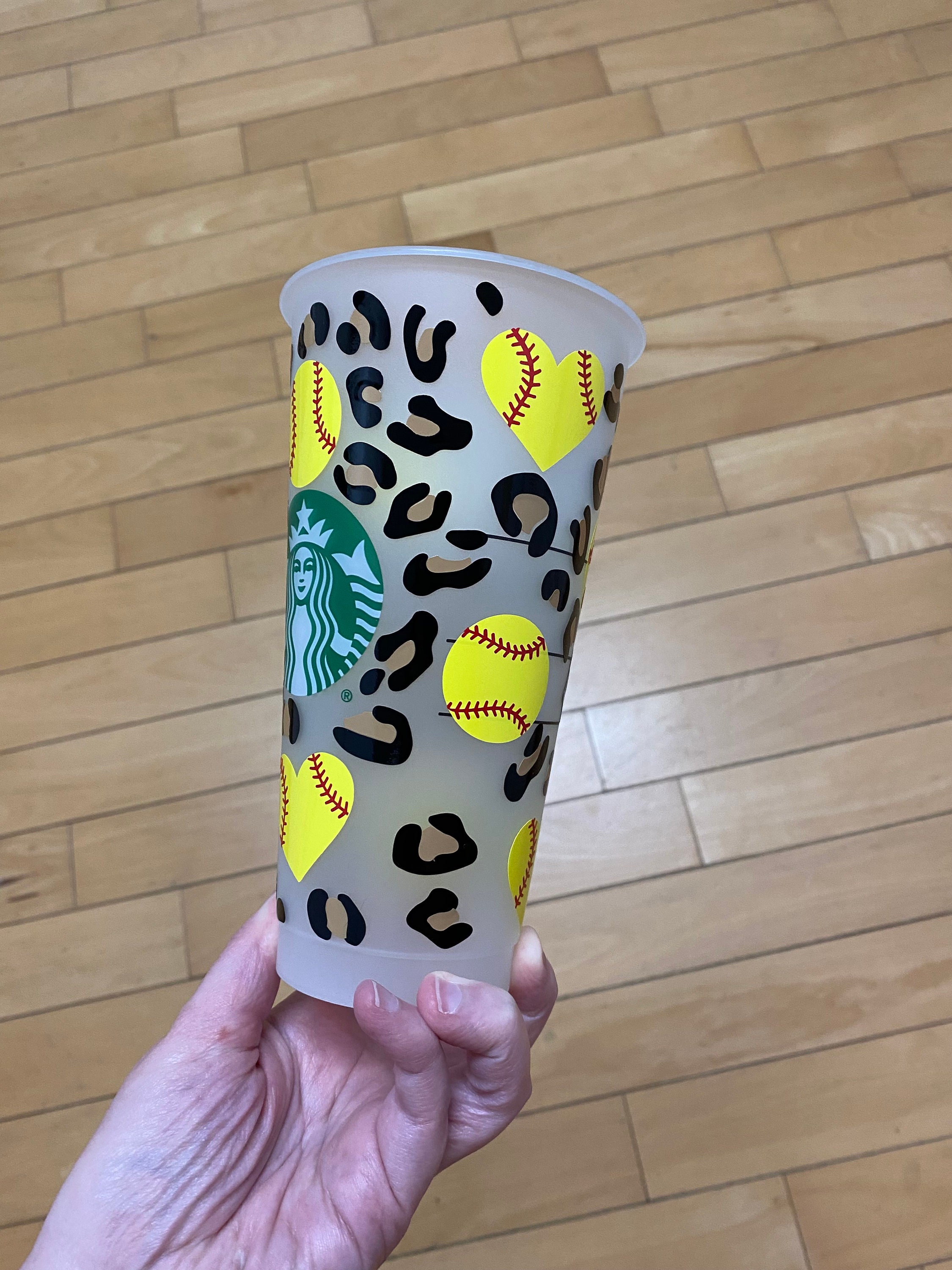 Softball Leopard Starbuck Cup Softball Cup Softball Starbuck - Etsy