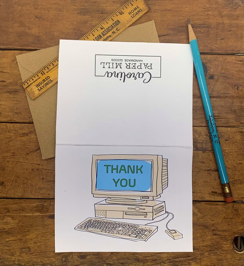 Retro Computer Thank You Note Cards - Etsy
