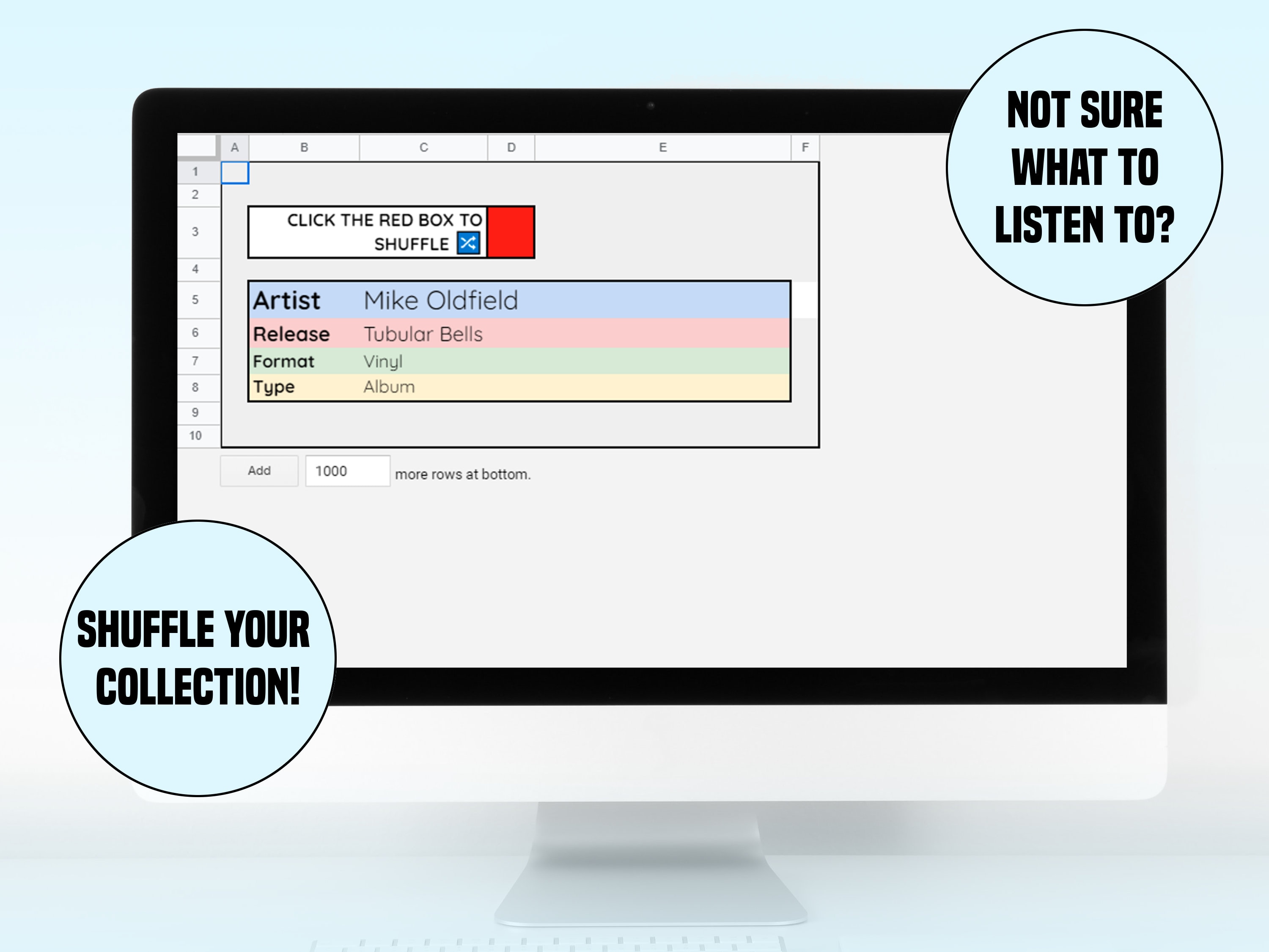 Music Collection Spreadsheet | Library for Vinyl, Tape and CD | Google ...