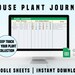 House Plant Journal Spreadsheet | Plant Care Tracker | Google Sheets ...