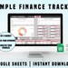 Simple Finance Tracker Spreadsheet Monthly Budgeting Tool Google Sheets ...
