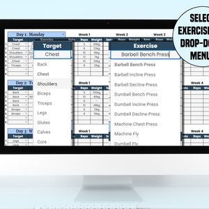Workout Planner Spreadsheet | Google Sheets Template | Personalise Your ...