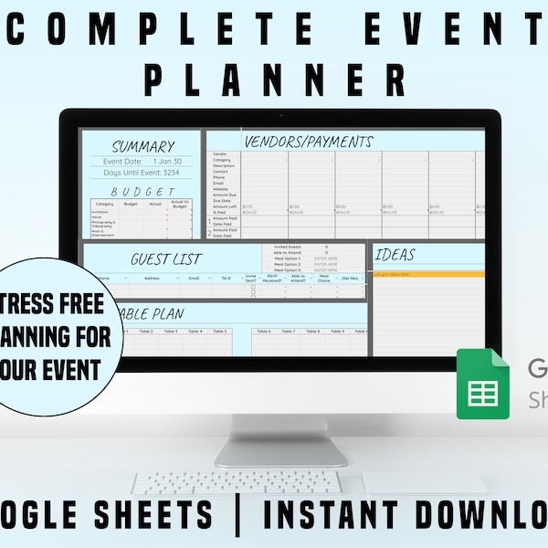 Event Planning Sheets Template - Etsy