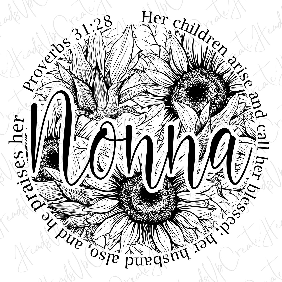 Nonna Sunflower PNG Design, Nonna PNG, Digital Design, Proverbs 31 PNG ...