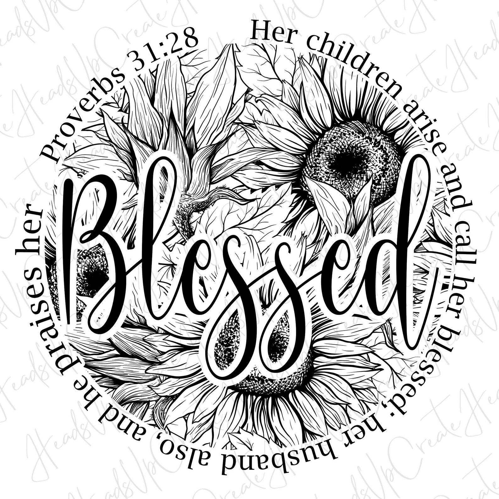 Blessed Sublimation Design, Blessed PNG, Sunflower PNG, Sunflower ...