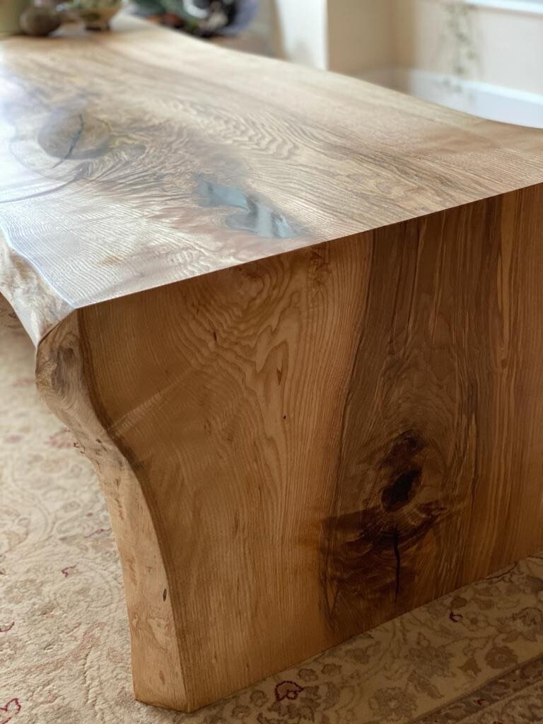 Solid Ash and Resin Coffee Table - Etsy