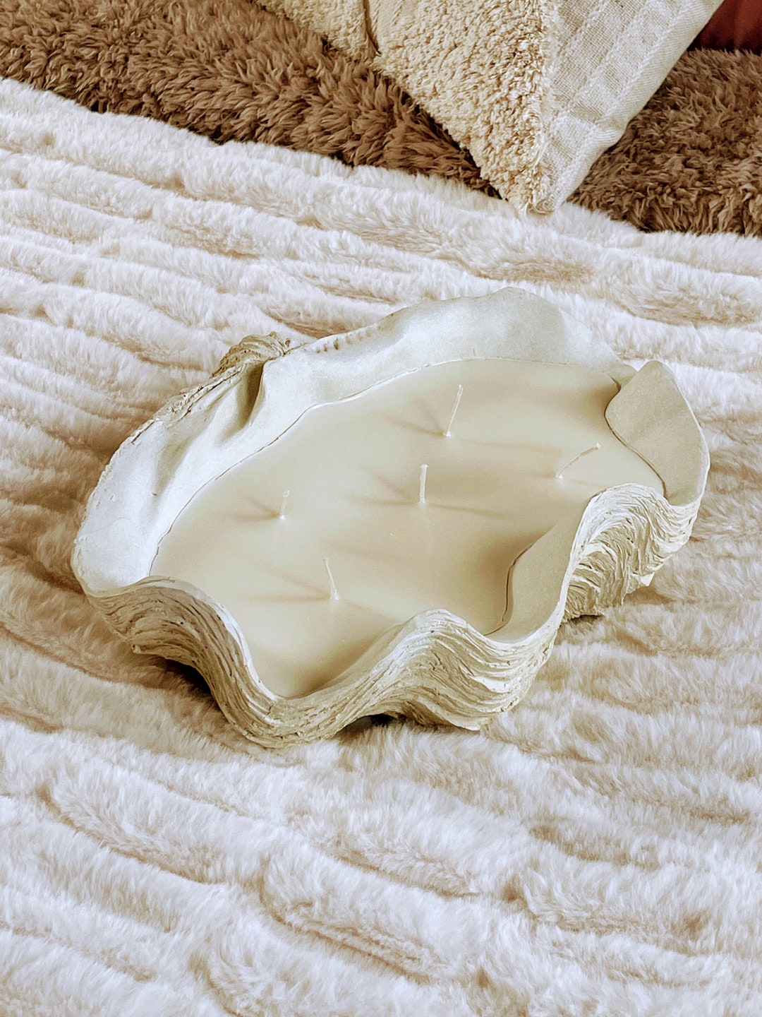 Mothers Day Unique Large Sea Shell 5 Wick Soy Candle Bespoke Fragrance ...