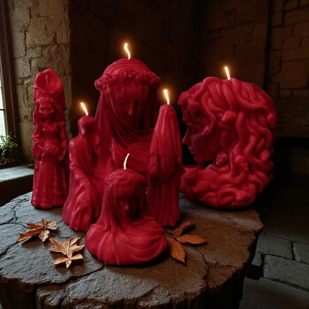 The Vampire's Castle Gothic Candles Collection- Veiled Lady Sculpture ...