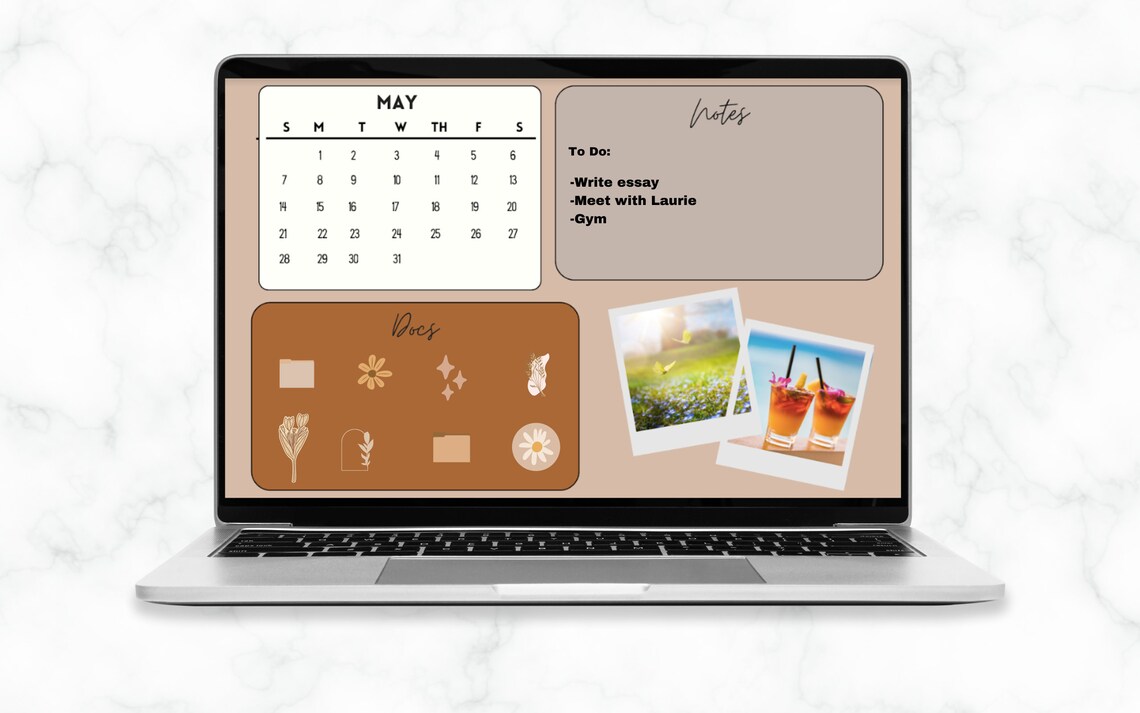Calendar 2023 Desktop Wallpaper Aesthetic Desktop Organizer - Etsy