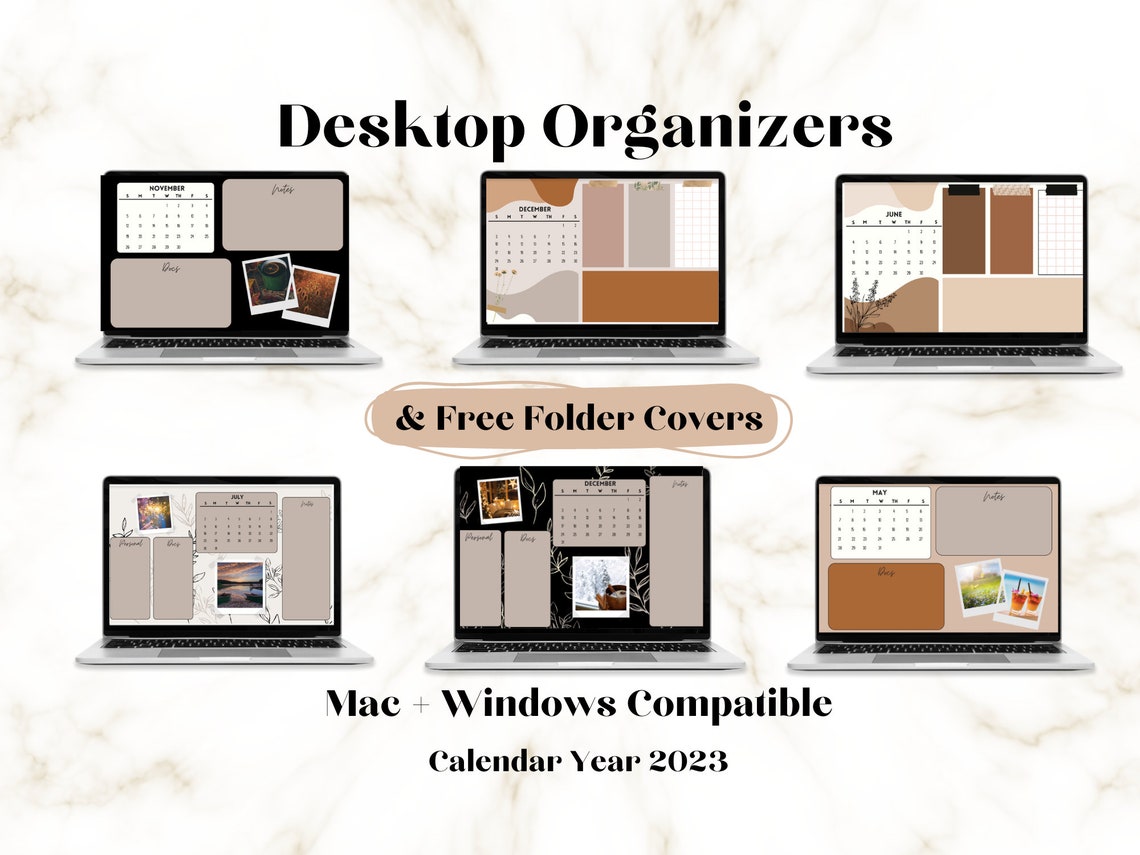 Calendar 2023 Desktop Wallpaper Aesthetic Desktop Organizer - Etsy