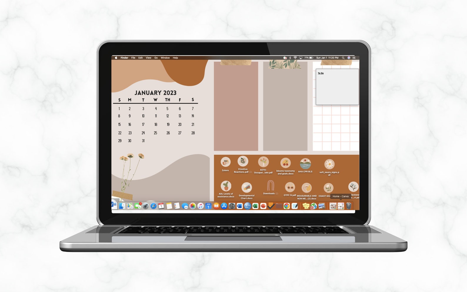 Calendar 2023 Desktop Wallpaper Aesthetic Desktop Organizer - Etsy