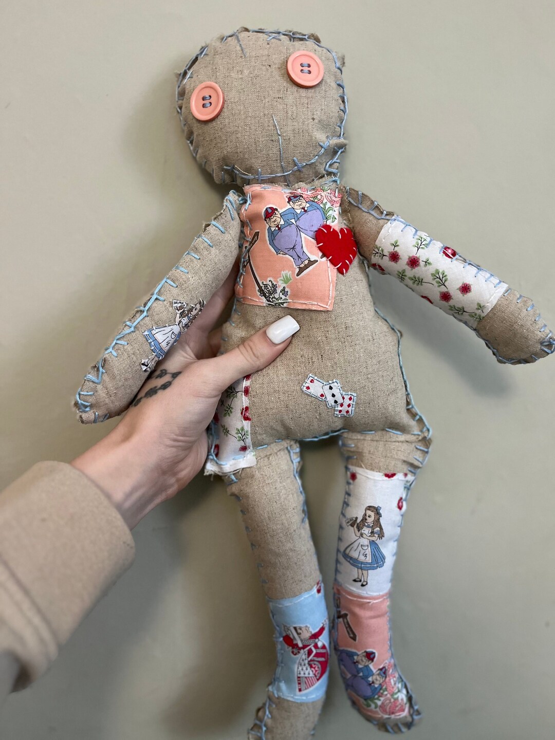 Alice in Wonderland Patch Work Voodoo Doll - Etsy