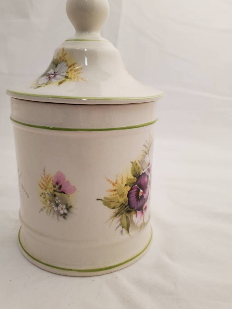 Vintage James Kent Old Foley Ceramic Lidded Jar With Flower Designs ...