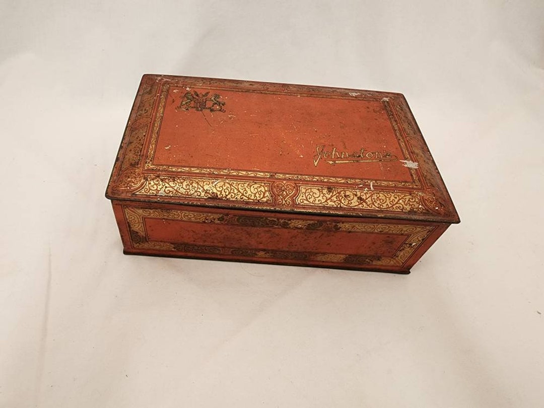 Vintage Johnston Chocolate Tin Red Tin, Advertising Tin, Empty Tin. - Etsy