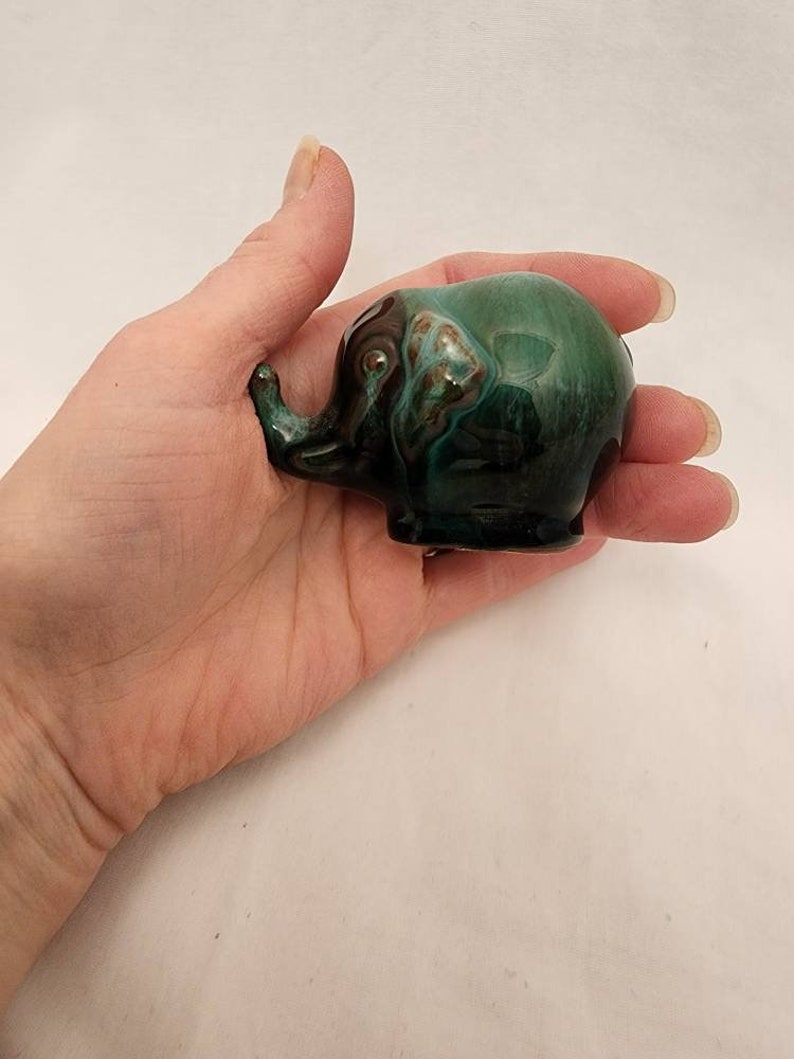 Mini Blue Mountain Pottery Cat and Elephant. - Etsy