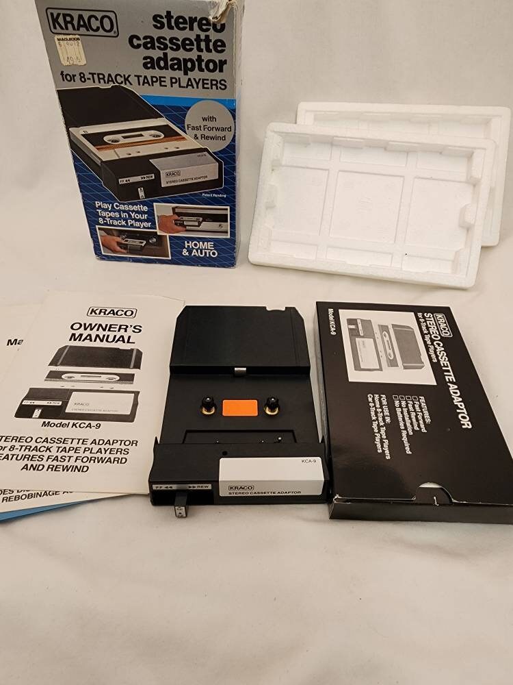 Kraco Stereo Cassette Adaptor, 8 Track Adaptor, Play Cassettes on Your ...