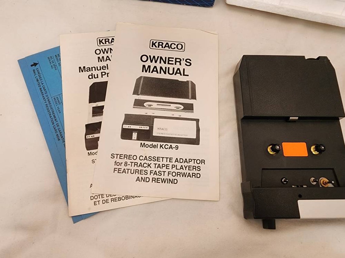 Kraco Stereo Cassette Adaptor, 8 Track Adaptor, Play Cassettes on Your ...