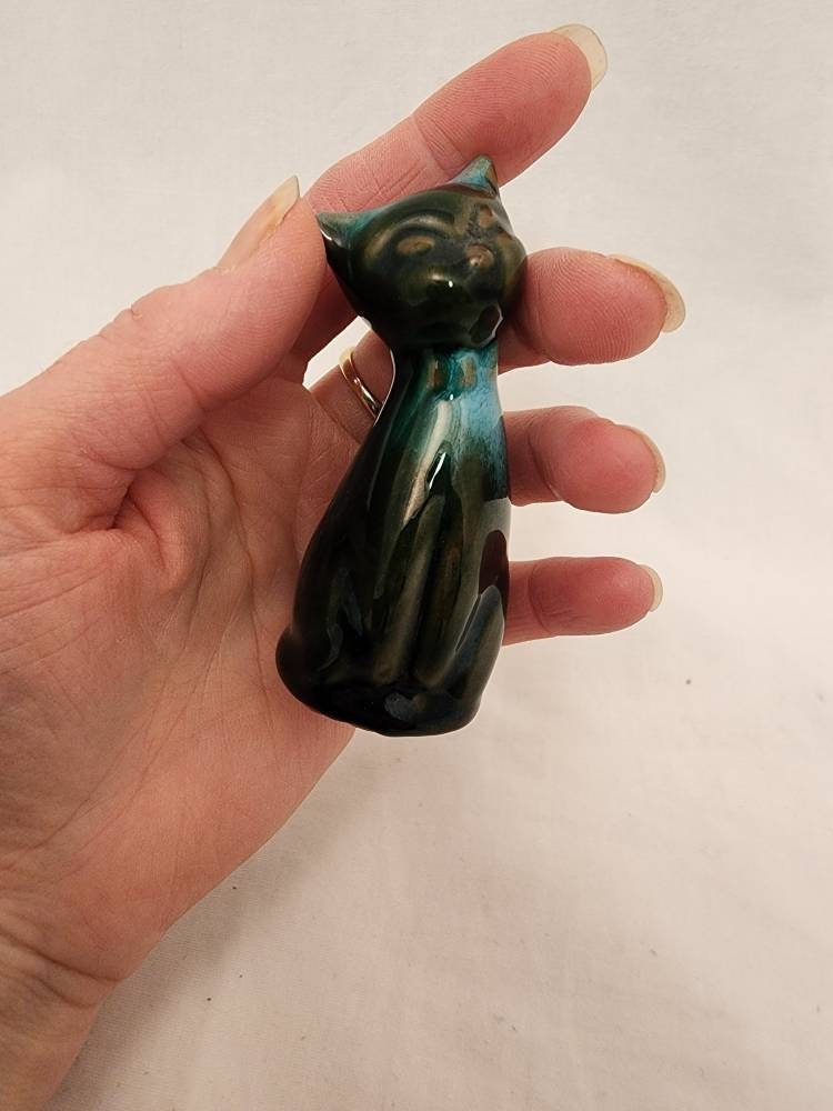 Mini Blue Mountain Pottery Cat and Elephant. - Etsy