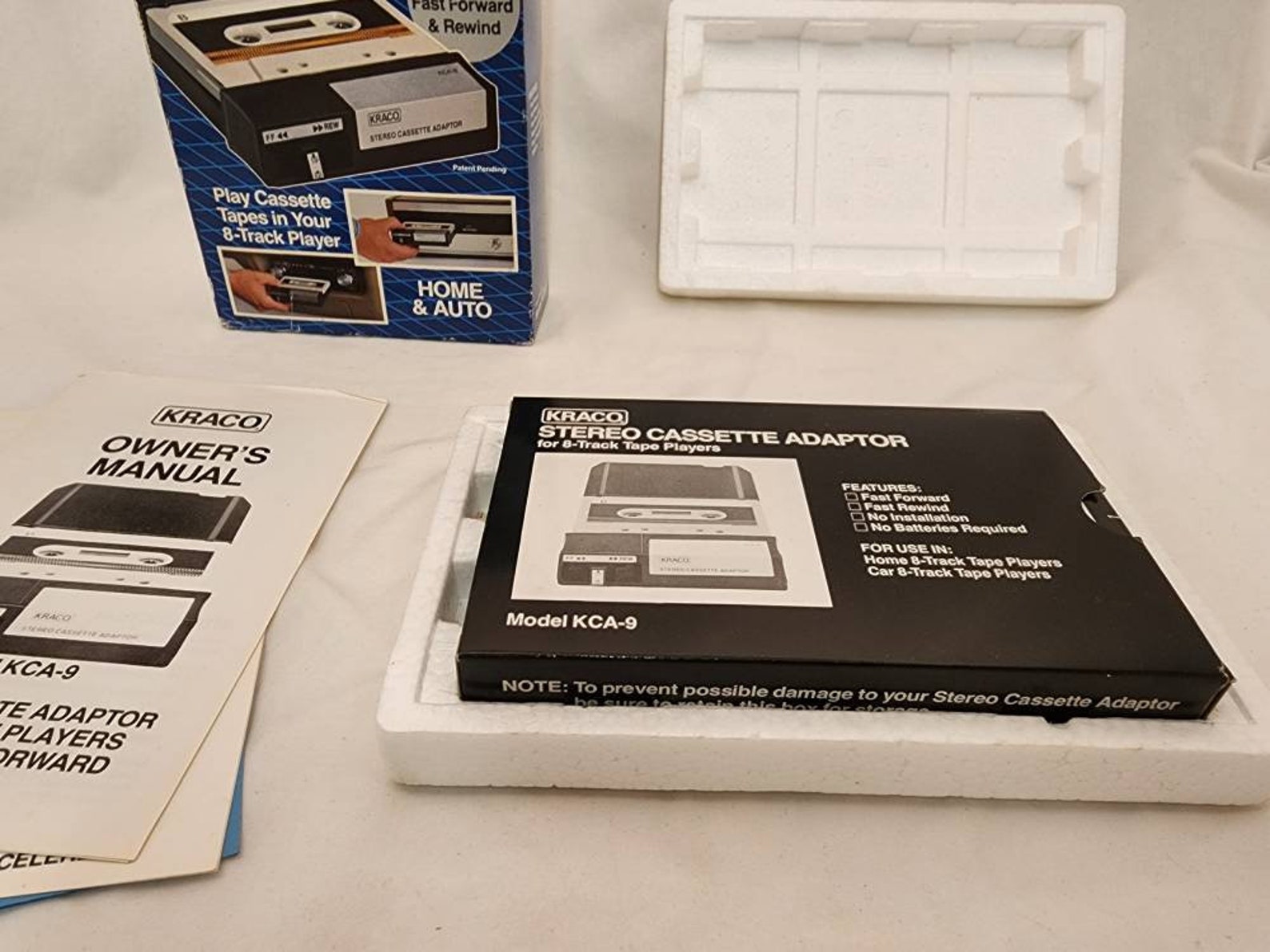 Kraco Stereo Cassette Adaptor, 8 Track Adaptor, Play Cassettes on Your ...