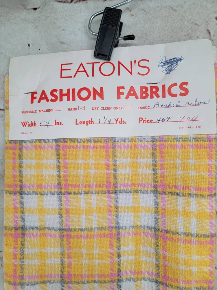 Vintage Bonded Orlon Fabric 1 1/4 Yards, New Old Stock From Eatons ...