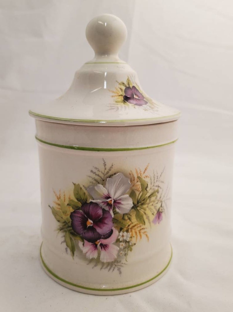 Vintage James Kent Old Foley Ceramic Lidded Jar With Flower Designs ...
