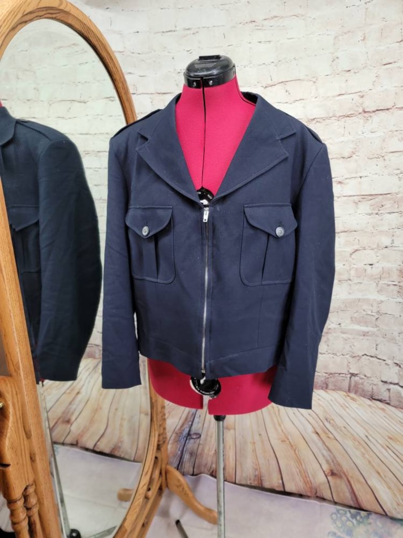 Vintage Mens Uniform Bommer Jacket. Size Unknown, Dark in Color. - Etsy