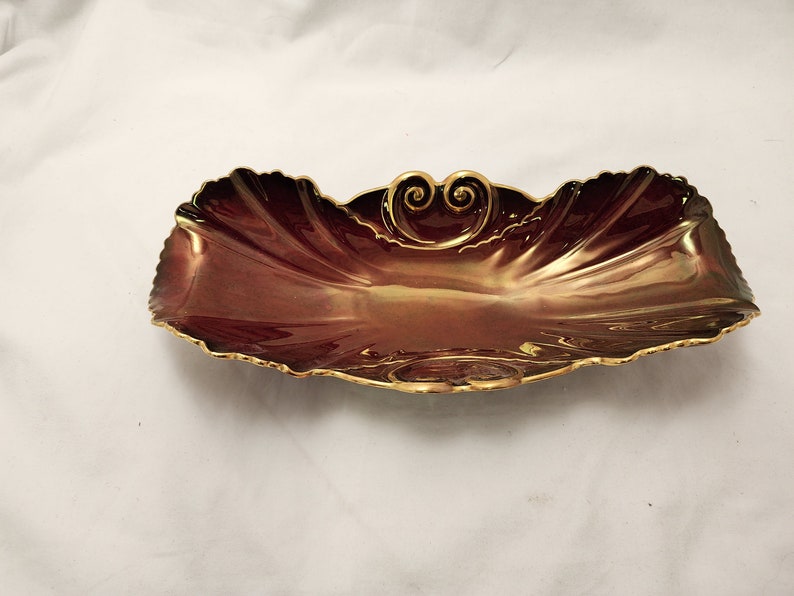 Vintage Carlton Ware Rouge Royale Burgundy and Gold Large Leaf Dish - Etsy