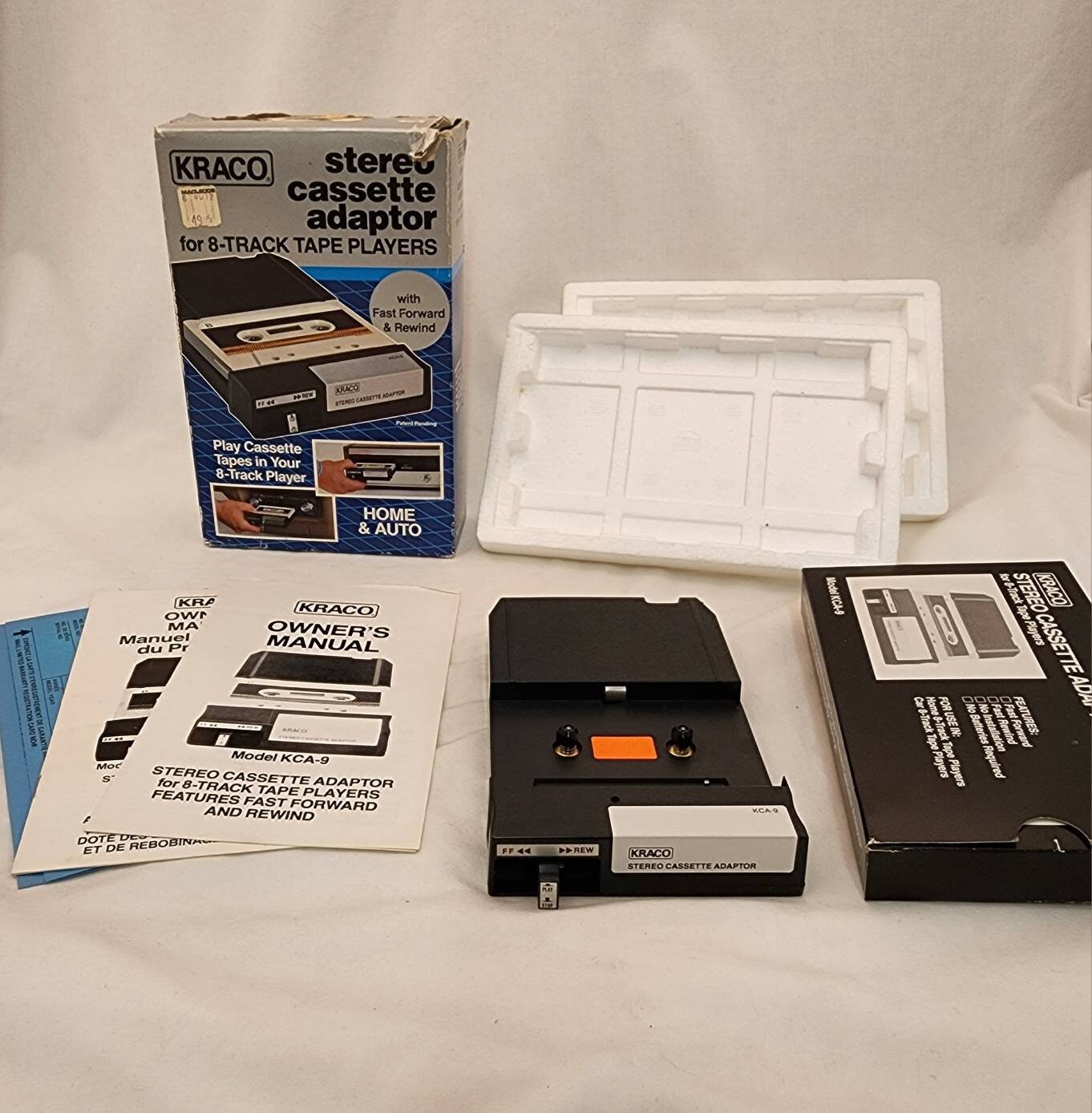 Kraco Stereo Cassette Adaptor, 8 Track Adaptor, Play Cassettes on Your ...