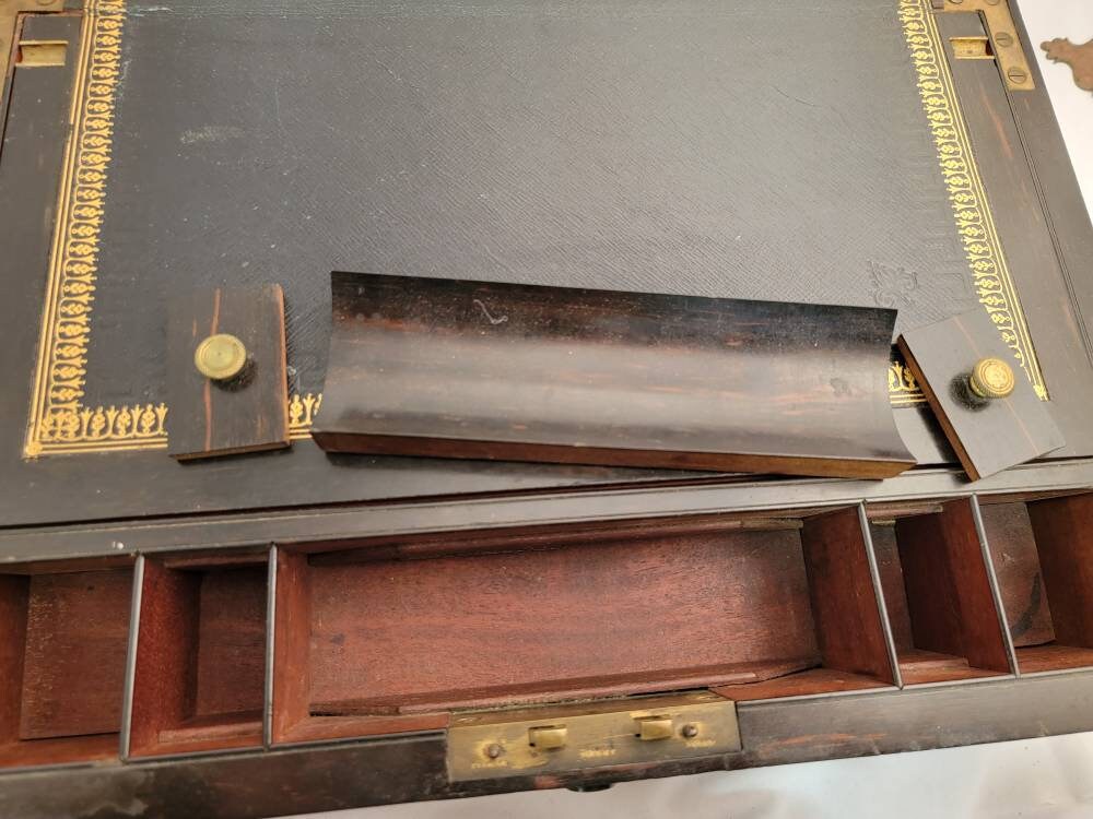 Antique Lap Desk, Colonial Lap Desk, Sloped Writing Desk, English Lap ...