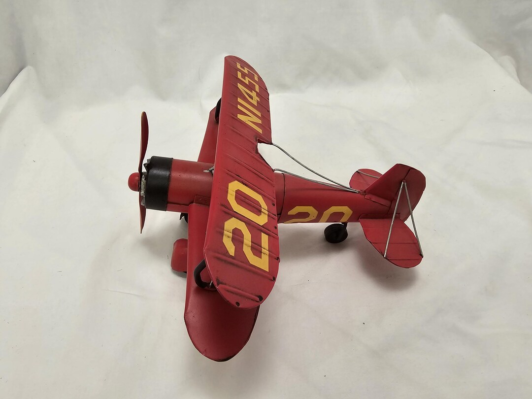 Vintage Metal Art Deco Red Plane N1455 20 - Etsy