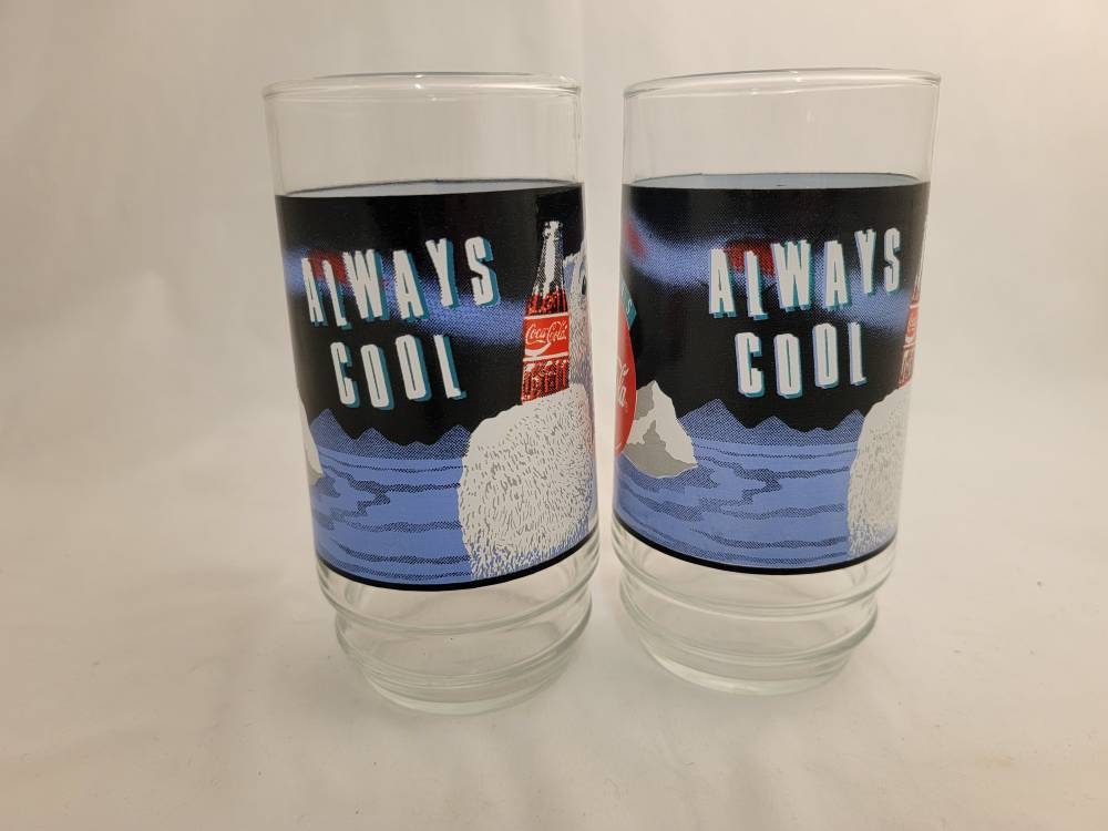2 X Coke Drinking Glasses With the Coke Polar Bear 1980's - Etsy