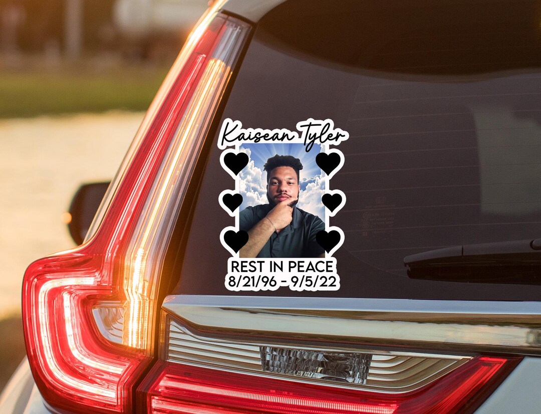 Custom (REAL) Photo Memorial Decal - Personalized Rest in Peace Vinyl ...