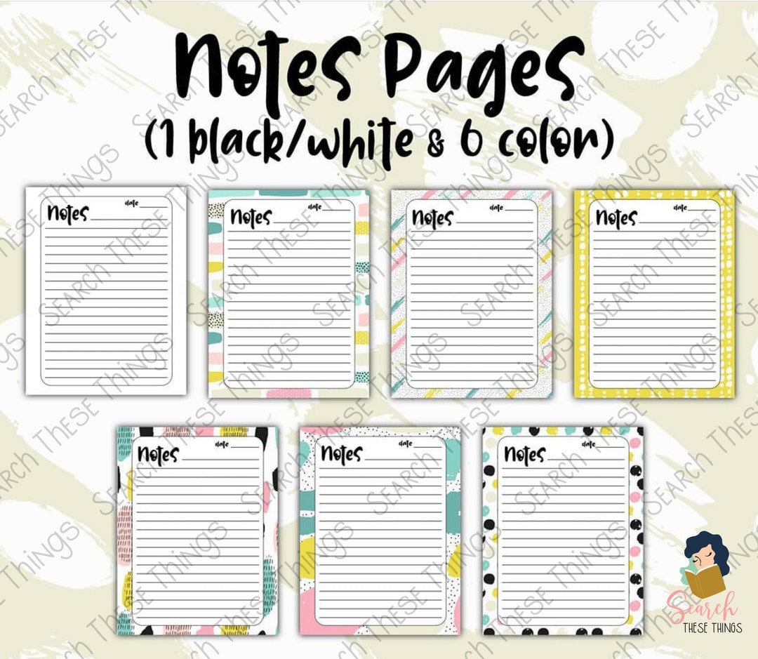 DIGITAL - Blank Notes Pages - Etsy