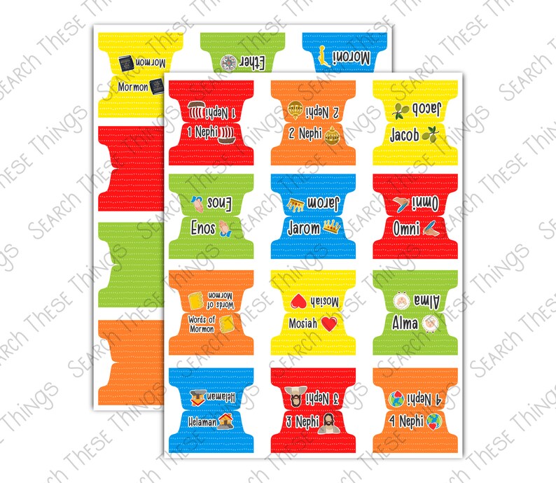 DIGITAL - Book of Mormon Tabs for Kids - Rainbow - Etsy