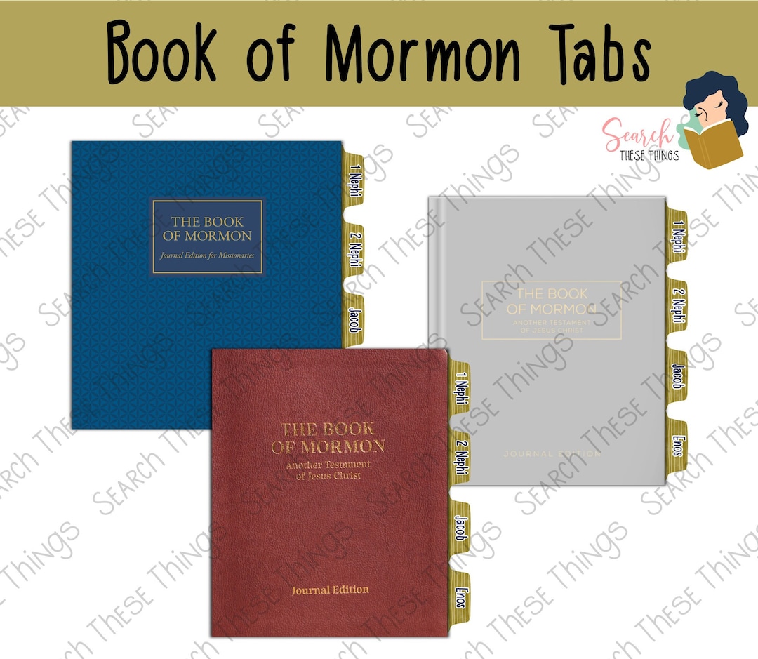 DIGITAL - Book of Mormon Tabs - Gold Stripe - Etsy