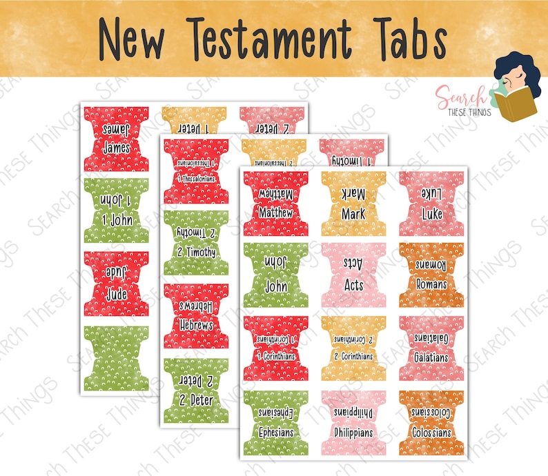 DIGITAL New Testament Tabs for the Yellow & Red Floral Cover - Etsy