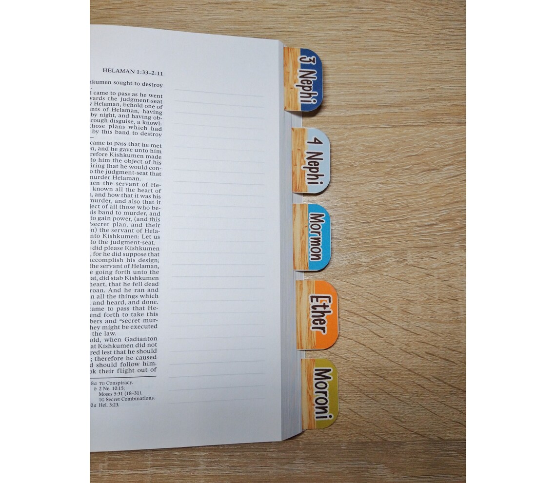PHYSICAL Book of Mormon Tabs wood & Color Block - Etsy