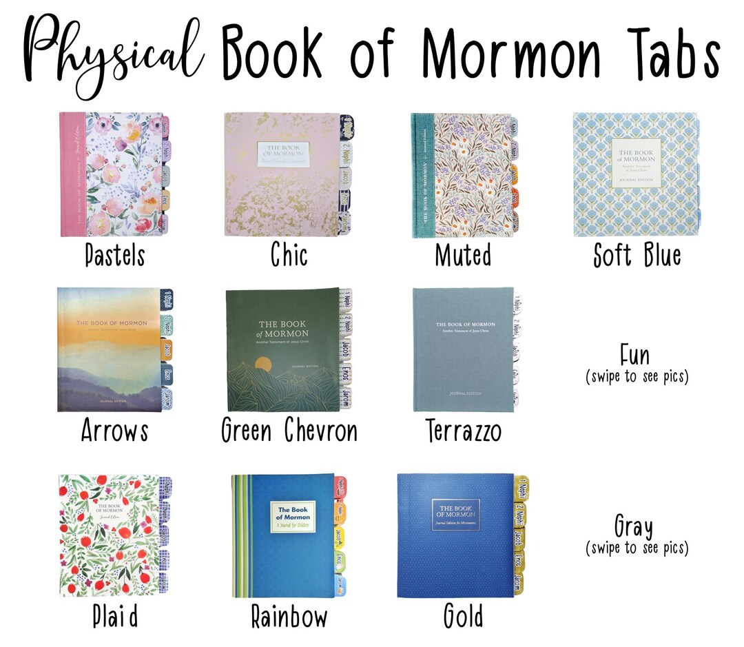PHYSICAL Book of Mormon Tabs - Etsy
