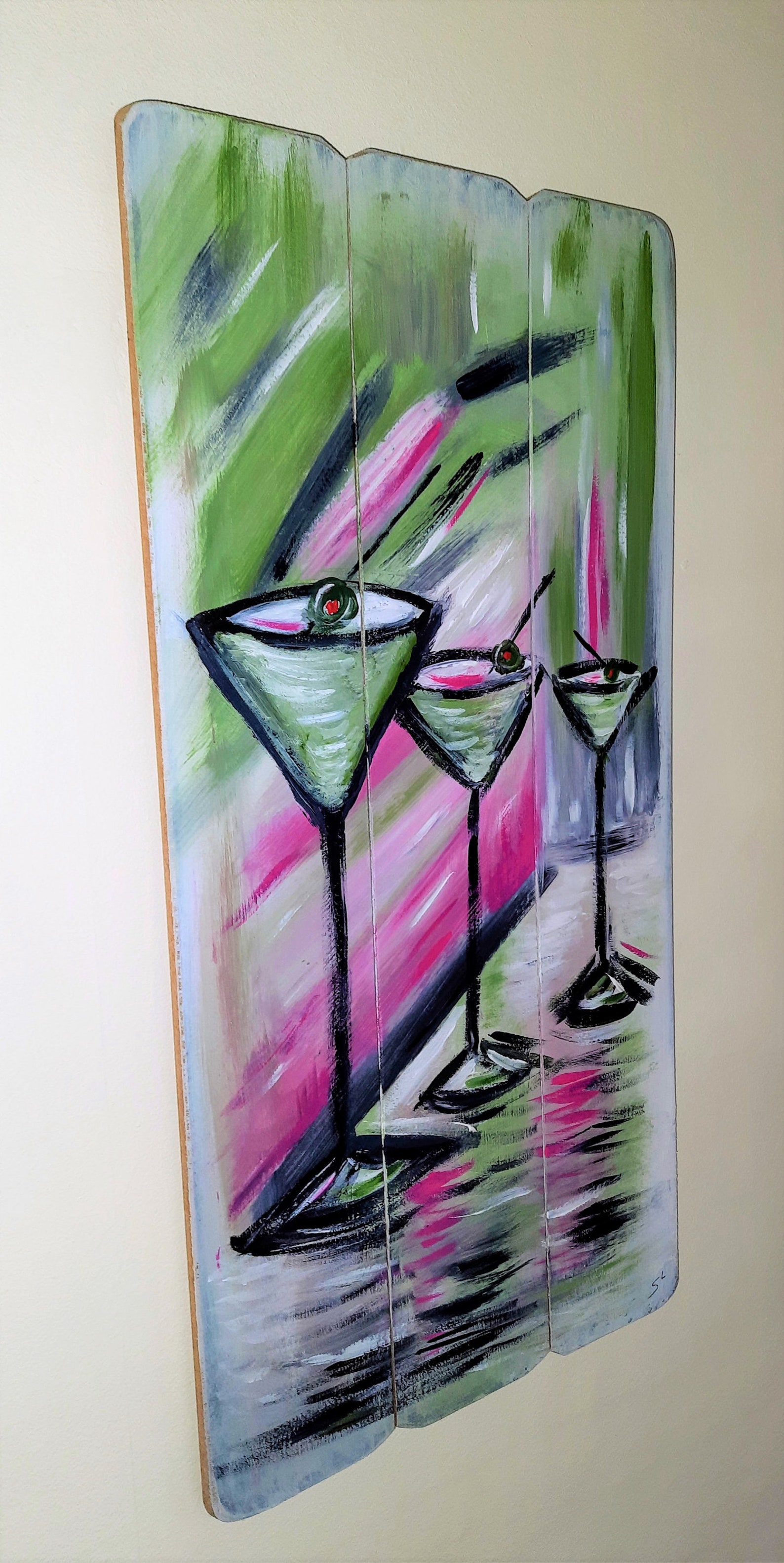 Original Cocktail Martini Abstract Painting Home Decor Bar // - Etsy ...