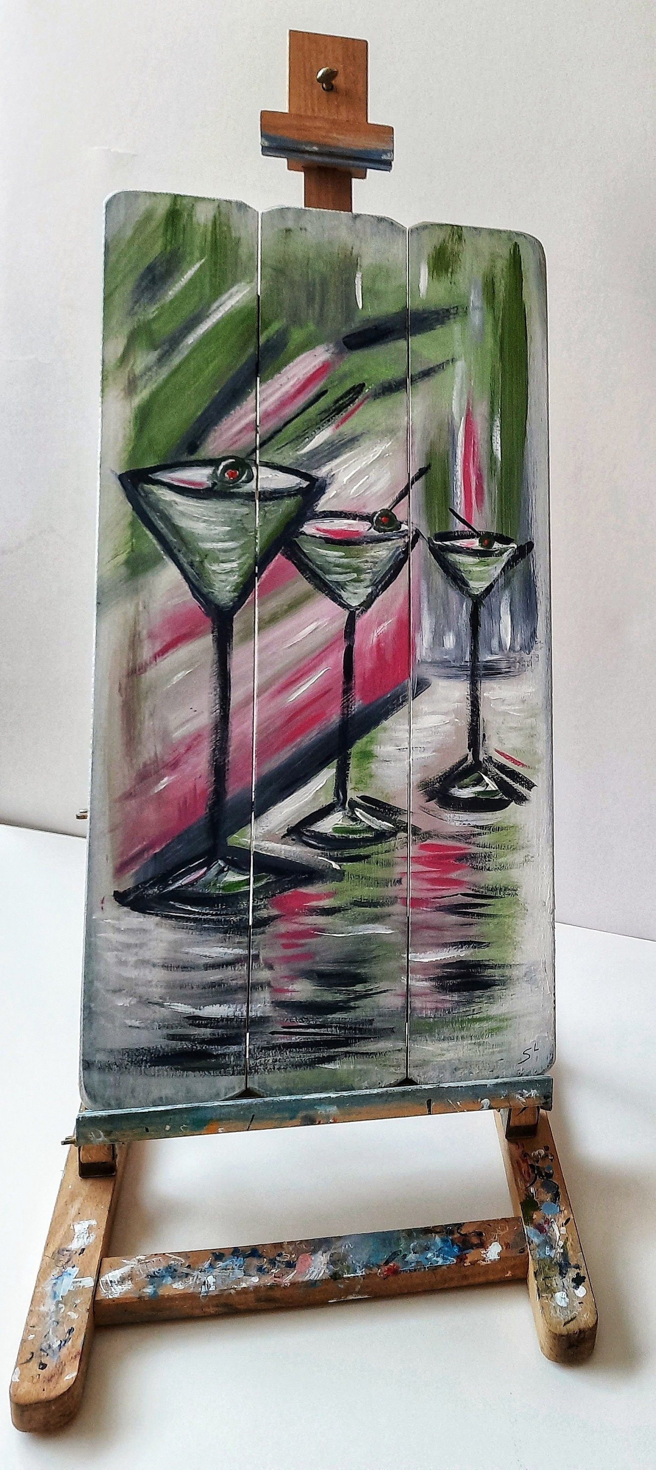 Original Cocktail Martini Abstract Painting Home Decor Bar // - Etsy ...
