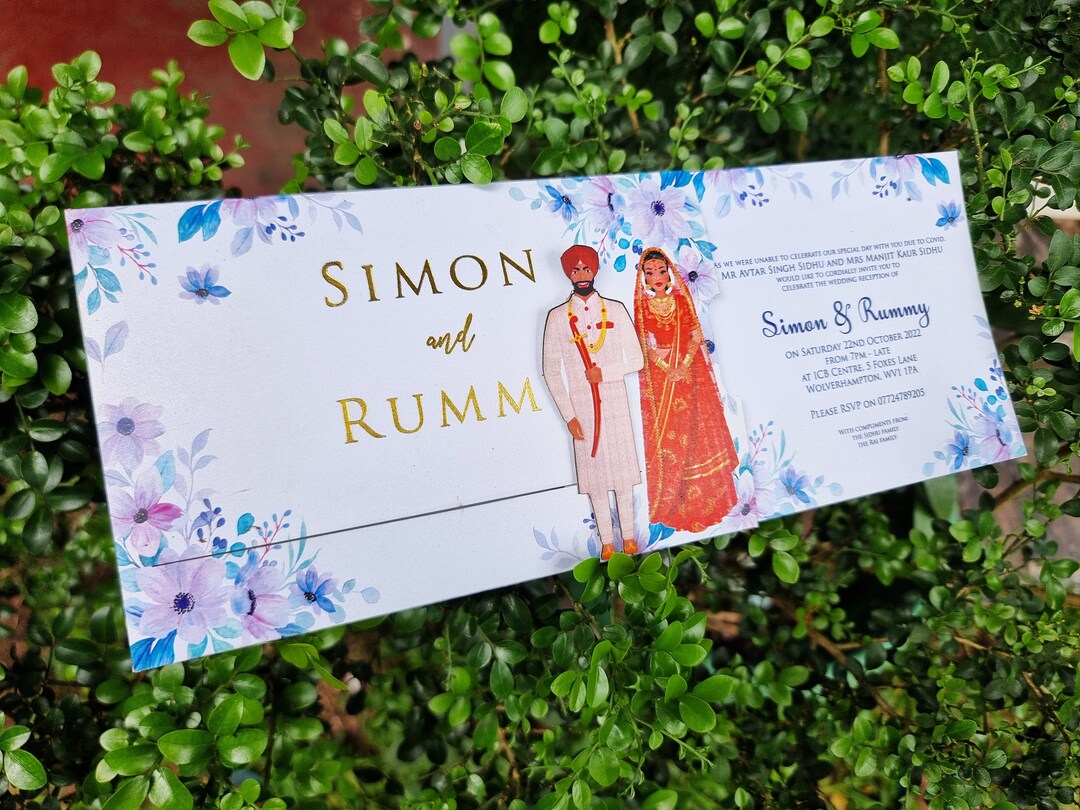 Indian Wedding Sliding Bride Wedding Invitation Laser Cut Personalized ...