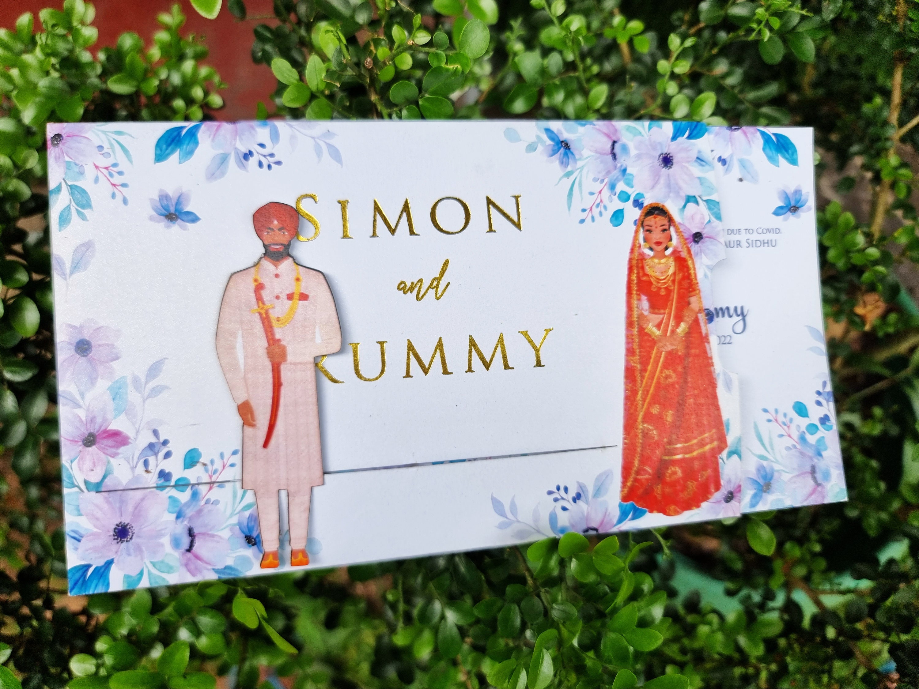 Indian Wedding Sliding Bride Wedding Invitation Laser Cut - Etsy